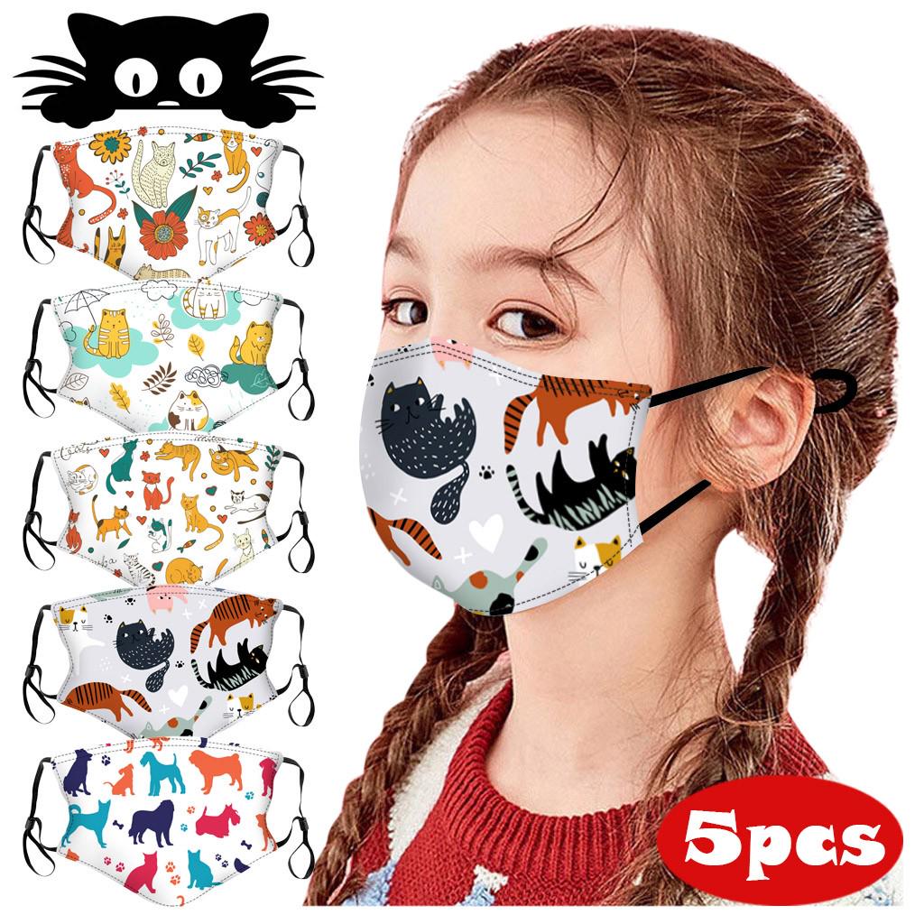Buy 5PCS Kids Children Cartoon Animal Pet Funny Prints Outdoor Reusable ...