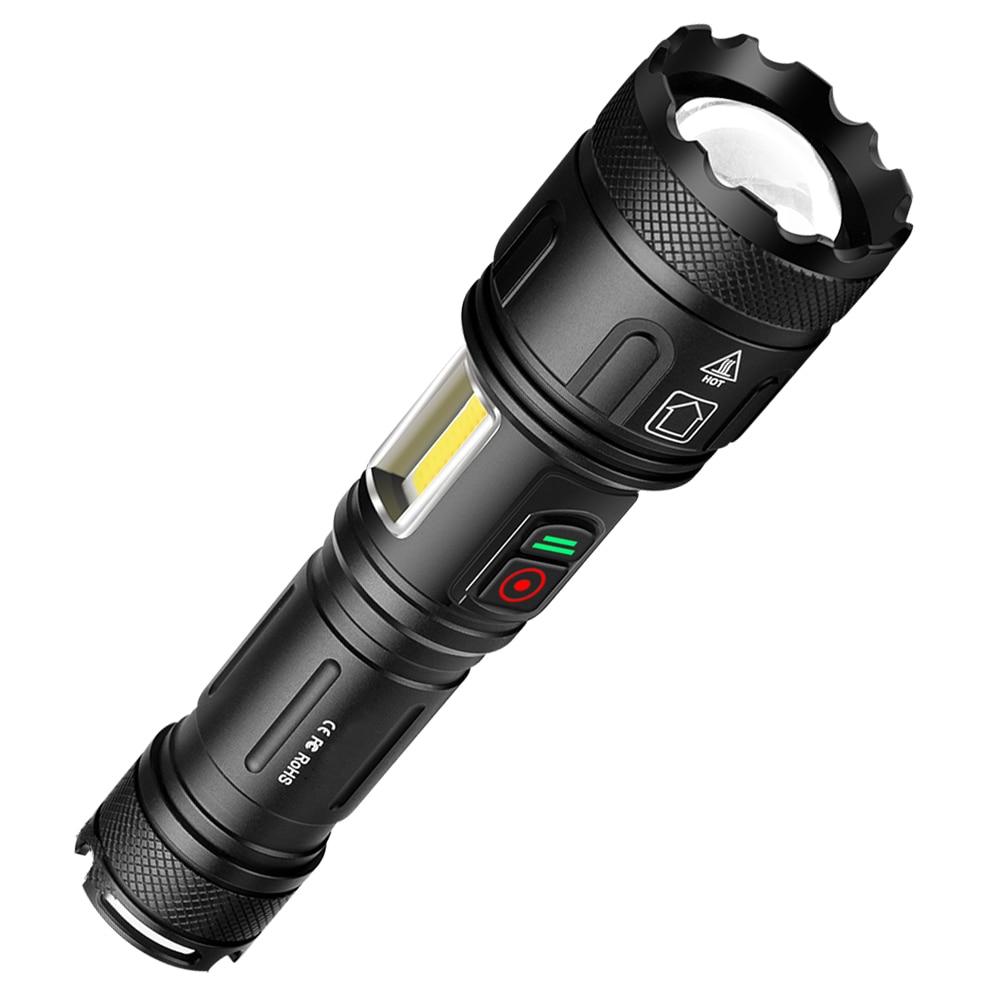 Cheap XHP160 16-Core+COB LED Flashlight Tactical Zoomable Torch USB ...