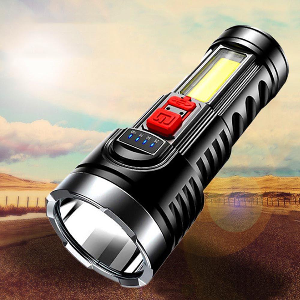 Strong Light Flashlight Cob Side Light Multi-function Led Portable ...