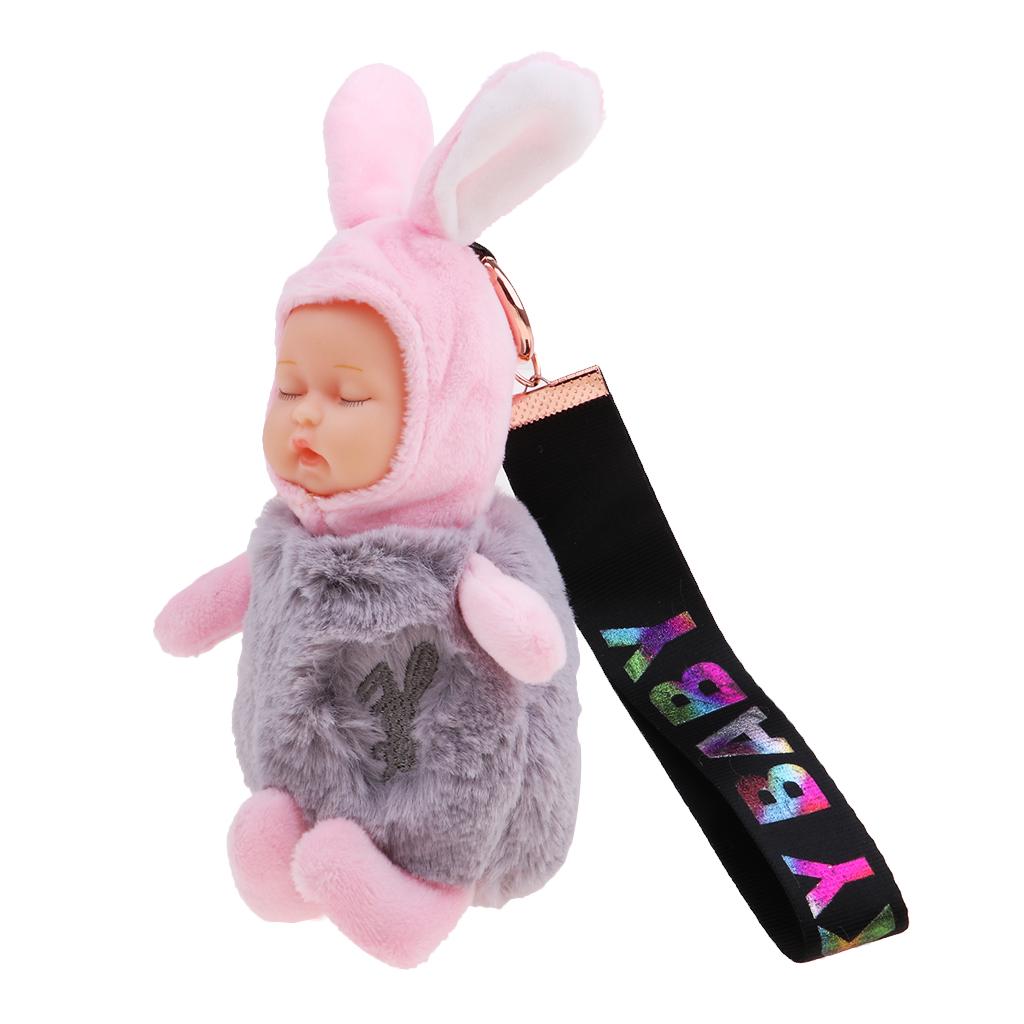 Cute Baby Doll Rabbit Suit Keychain Charm Pendant Phone Bag Strap Decor ...