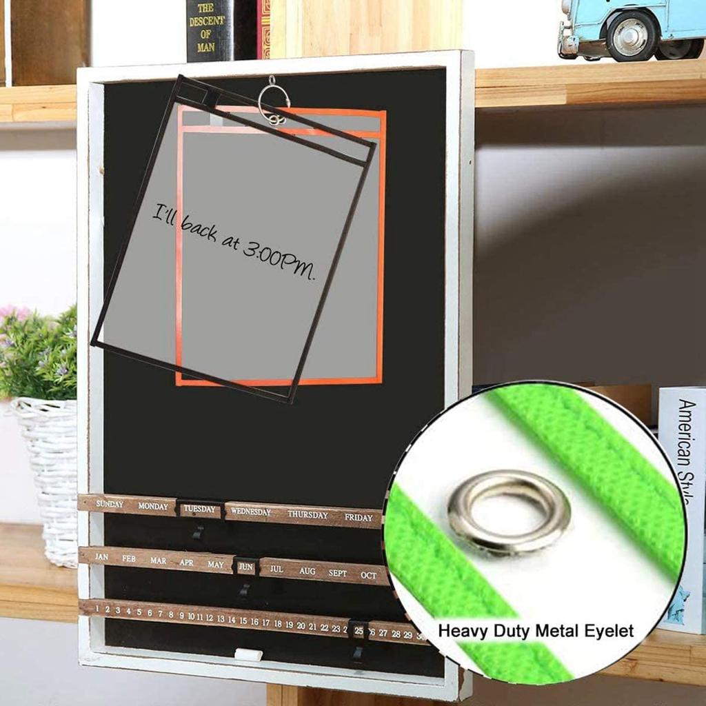 Dry Erase Pockets Sleeves, (10 Pack) A4 Paper Job Ticket Holders ...