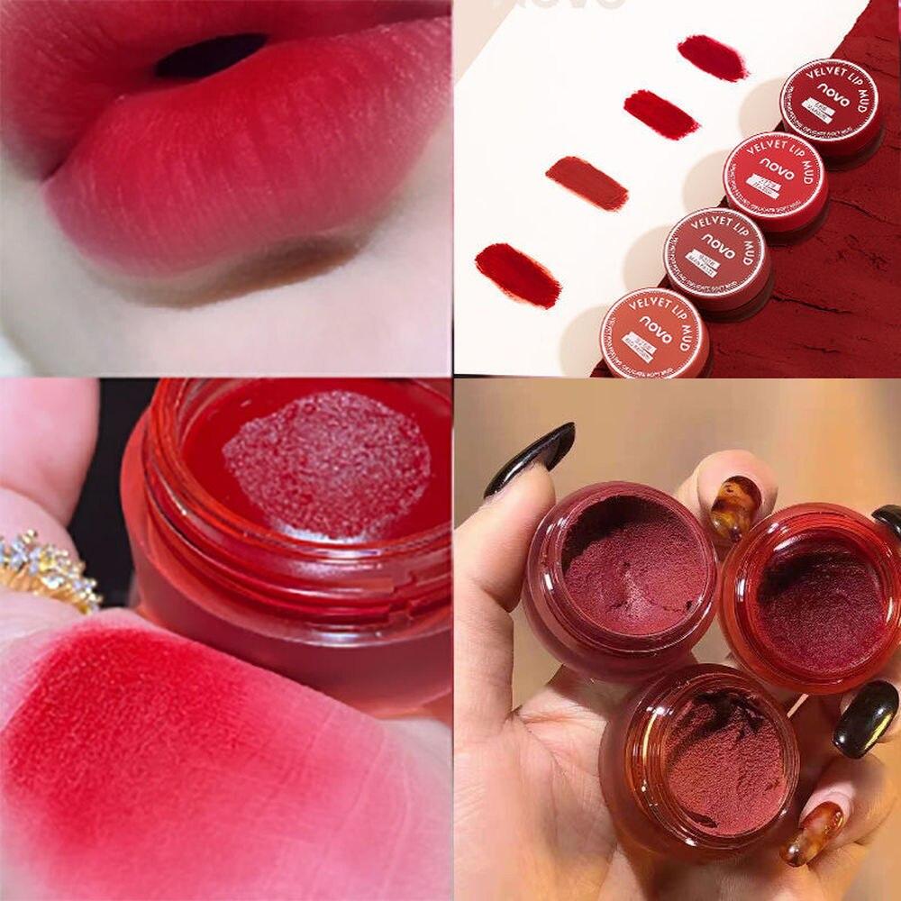 Buy NOVO Canned Lip Mud Matte Matte Cheap Student Lipstick Velvet ...