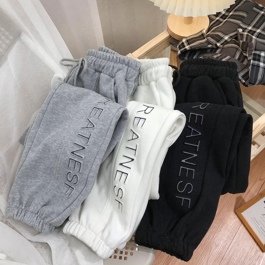 Kjøp New Letter Concave and Embossed Loose Casual Sports Pants Three ...