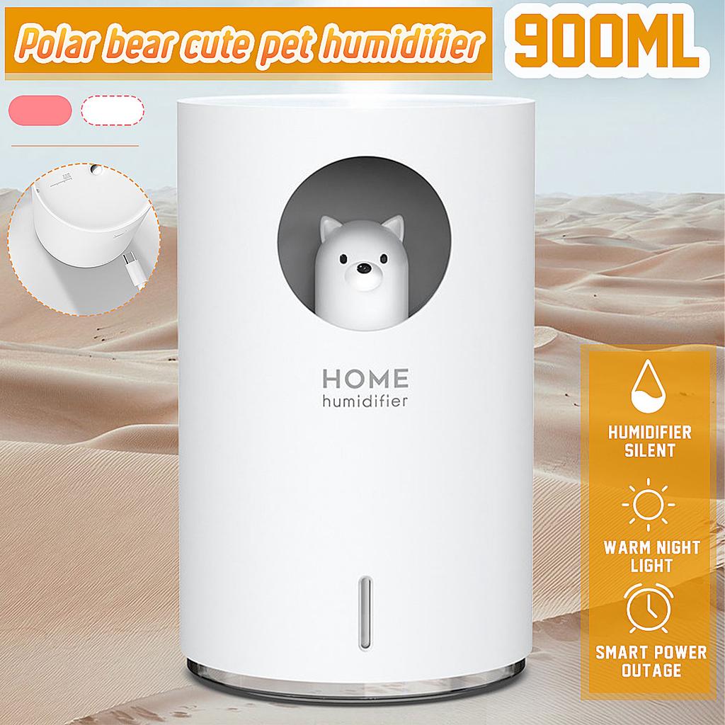 Buy Cute Pet Humidifier 900ML Large Capacity Color LED Light Home ...