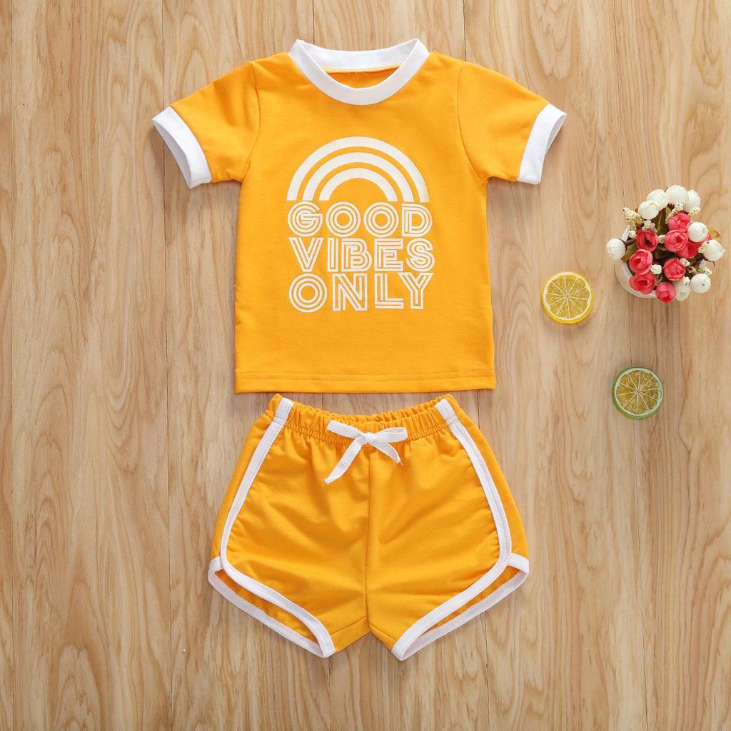 Buy Kids Toddler Infant Baby Girls Short Sleeve Round Neck Letter Print ...