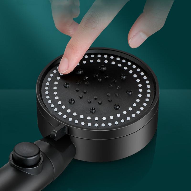 Buy 5 Modes Water Saving Shower Head Black Adjustable High Pressure ...
