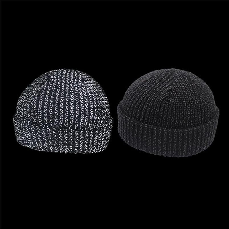 Buy Warm Reflective Knitted Hats Soft Breathable Beanie Cap Casual ...