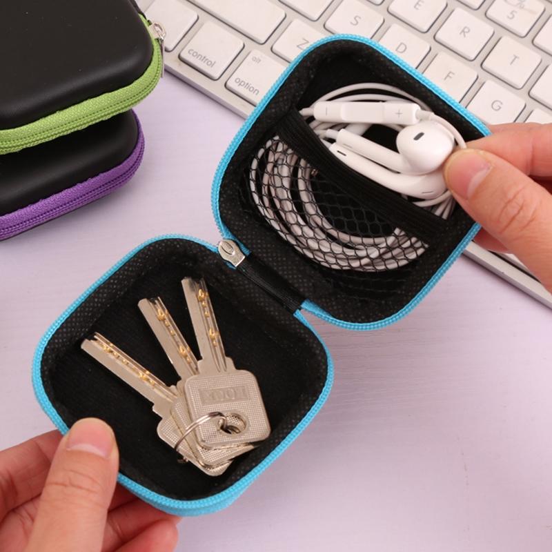 Buy Square Shaped Carrying Hard Case Storage Bag for Earphone Earbuds ...