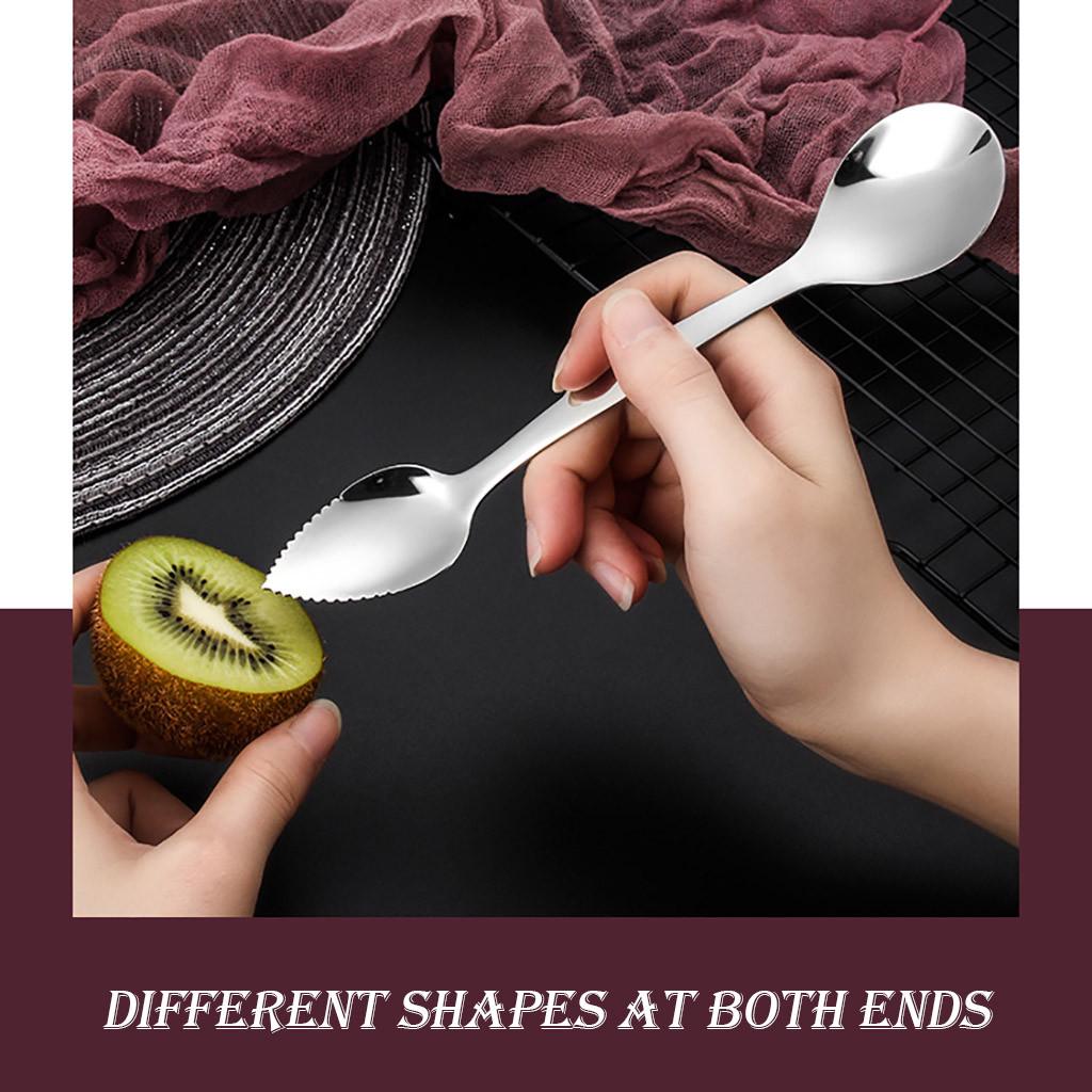 Buy Spoon Unique Digging Planing Fruit Stainless Steel Shaving Double ...