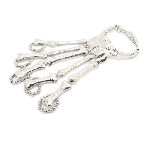 Buy Stylish Skeleton Skull Hand Talon Finger Bone Slave Bracelet Ring ...