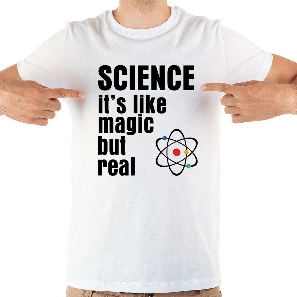 Buy Science Magic Funny Geek Tshirt Men 2018 Summer New White Short ...
