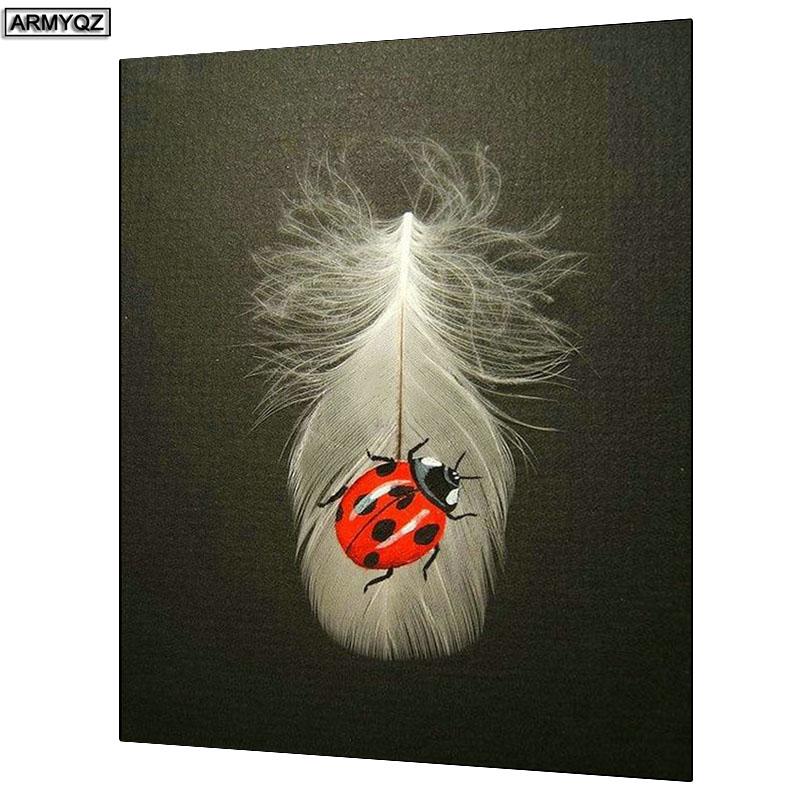 Full drill 5d diy diamond painting ladybug flower 3d diamond ...