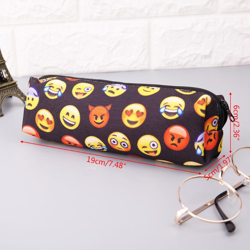 3D Emoji Pencil Case Cosmetic Make Up Bag Pouch Zipper Organizer Box ...