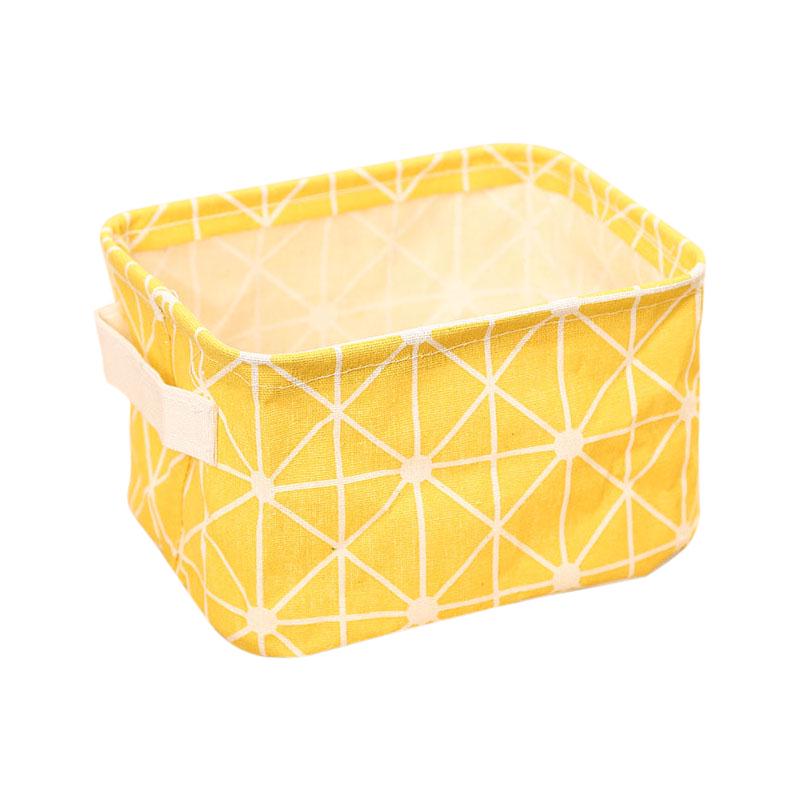 Geometry Pattern Desk Storage Box Cotton Linen Organizer Basket ...
