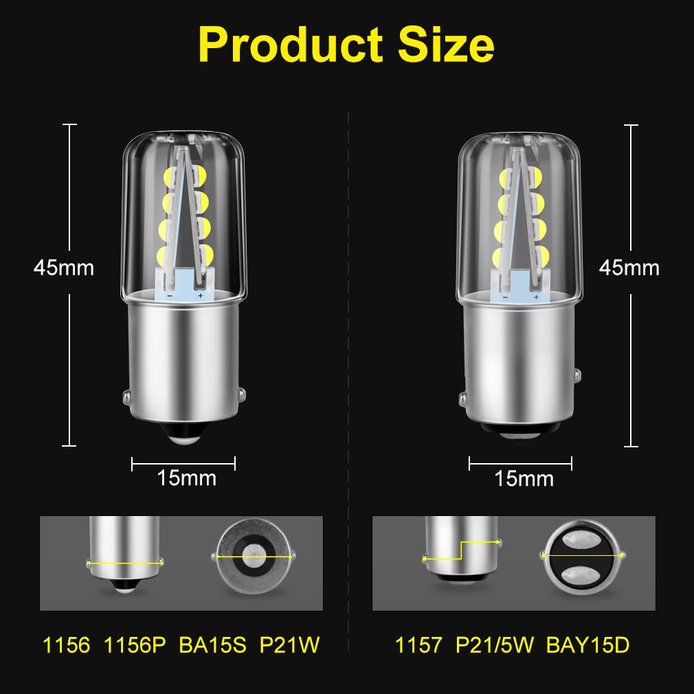 1Pc 1156 BA15S 1157 BAY15D P21W P21/5W 8 SMD 3030 Araba Led Dönüş Sinyal Işıkları Fren Kuyruk ...