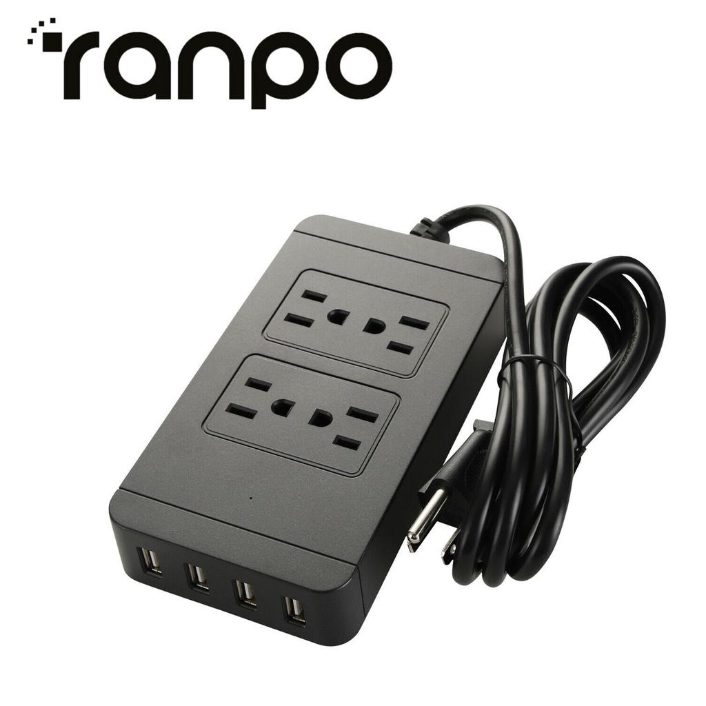 4 USB Port Black Universal US Plug Switch Power Supply Wall Charger ...