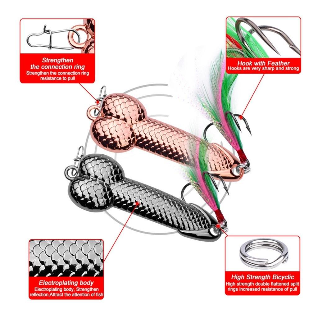 Buy LC 7Pcs Hard Metal Wobble Fish Lures Spoon Feather Bait Hook ...