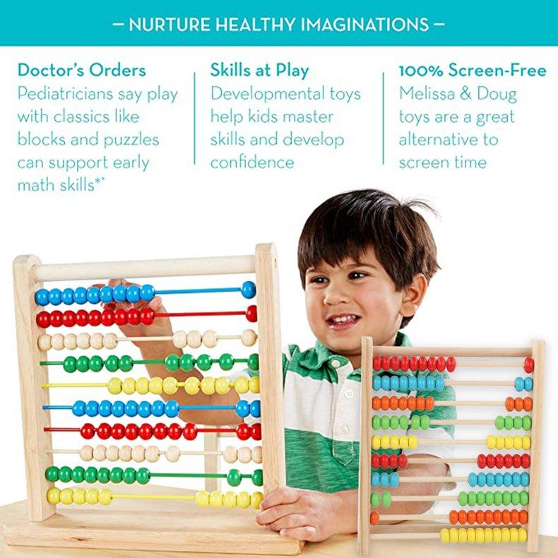 Buy Colorful Number Calculation Stand Educational Toy Wooden Arithmetic ...