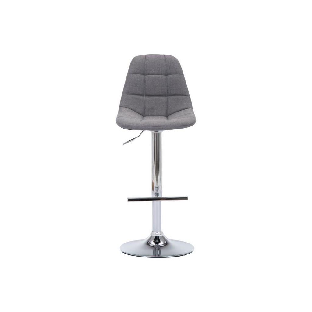 Buy OSKAR Set of 2 Adjustable Bar Stools - Gray Fabric - L 42 X D 49 X ...