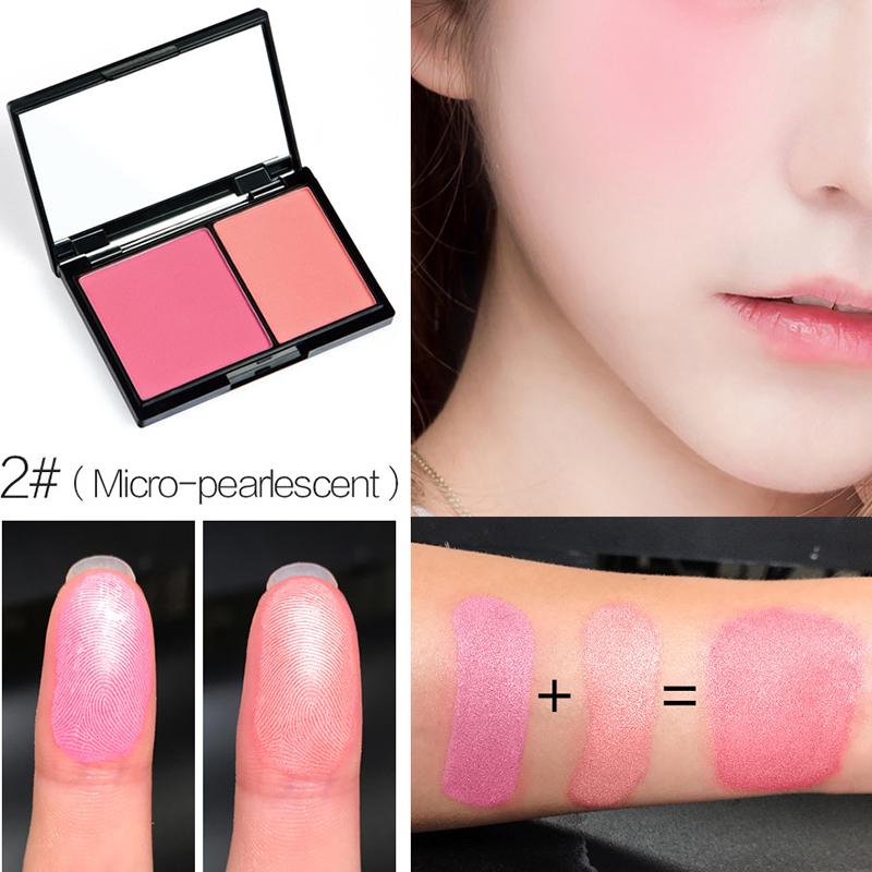 Buy Women Two-tone Makeup Blush Palette Magic Baked Cheek Color Blushe ...