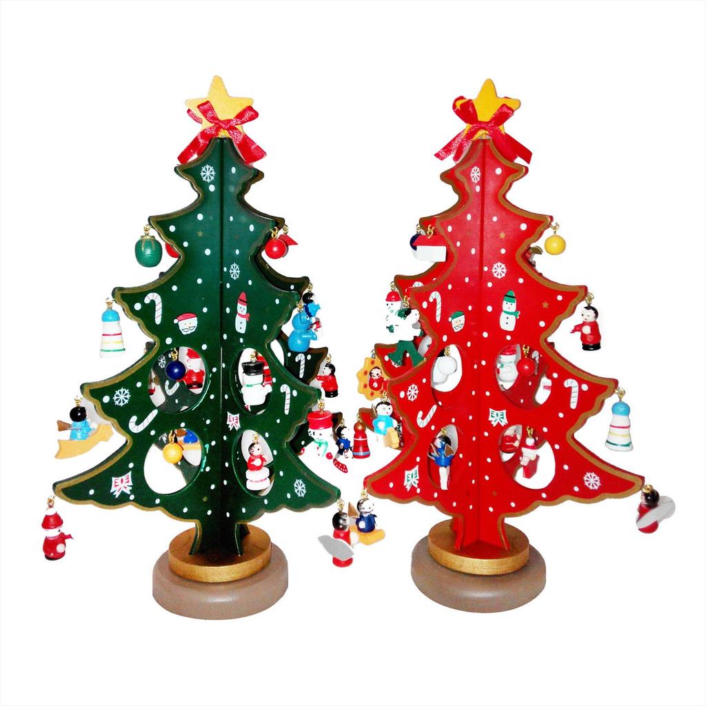Buy Wooden Christmas Tree Set Innovative Gift for Table Decoration at ...