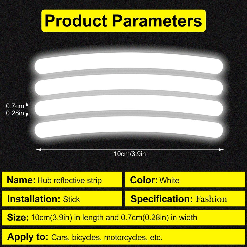 Buy Car Tire Rim Sticker Auto Reflective Sticker Safety Luminous Stripe ...