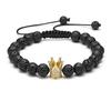 1pc Natural Lava Stone Diffuser Macrame Tassels Bracelet King & Queen ...
