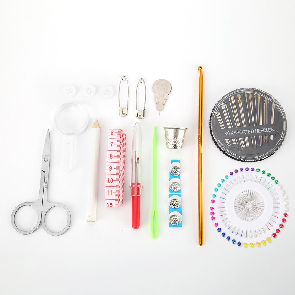 Buy 128pcs/set Portable Travel Sewing Box Knitting Needles Tool ...