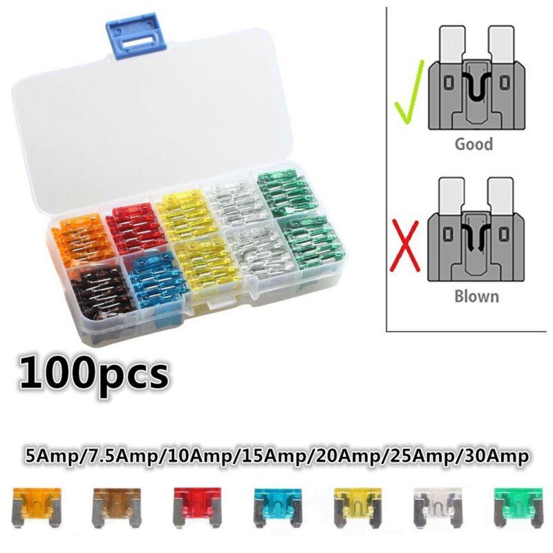 Buy 100pcs Assorted Auto Car Micro Mini Low Profile Fuse 5A 7.5A 10A ...