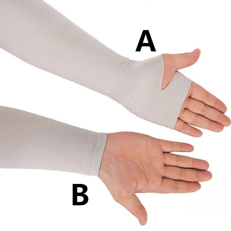 Buy 1 Pair Elastic Arm Sleeves Ice Cuff Half Finger Sleeves Ice Silk ...