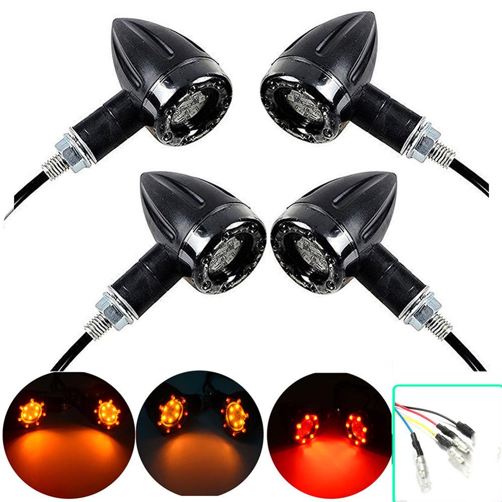 Buy Universal Motorcycle Bullet Turn Signal Tail Brake Light 6 LED ...