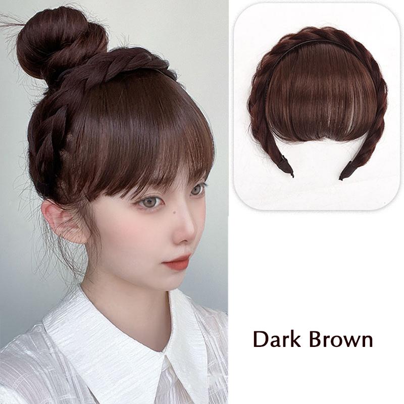 Cheap Aosiwig Fake Bangs Synthetic Hair Neat Fringe Bangs With Braids ...