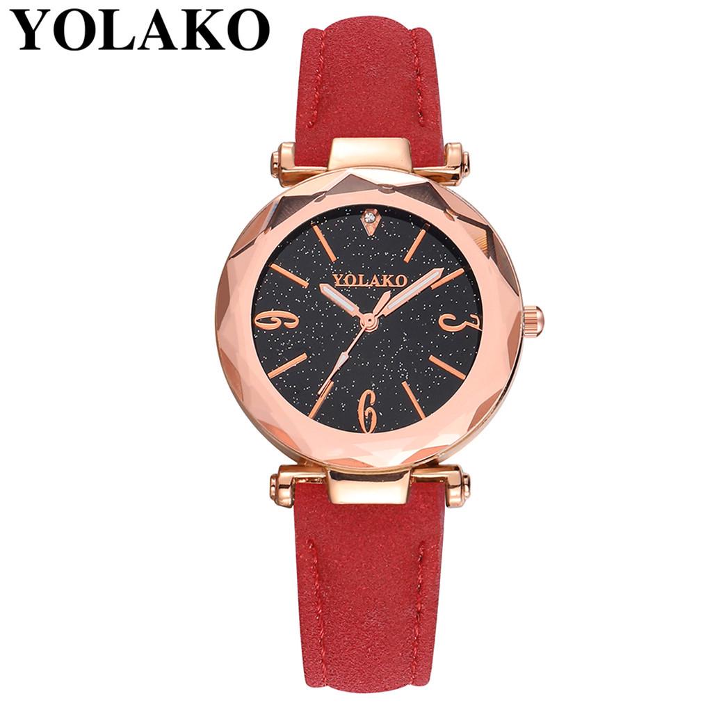 Buy YOLAKO Women's Casual Quartz Leather Band New Strap Watch Analog ...