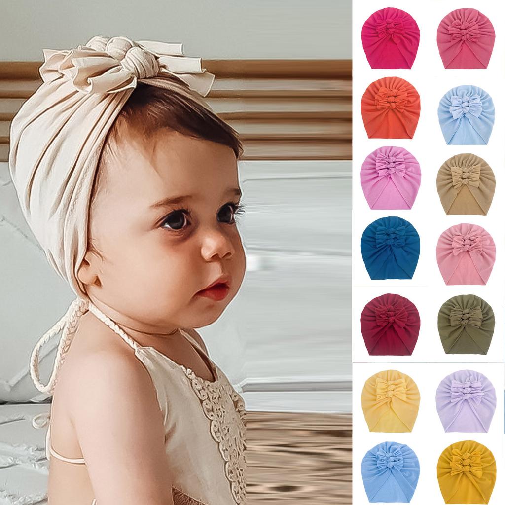 Buy (orchis)Newborn Hats Big Bow Baby Cap Cotton Cute Hat Newborn ...