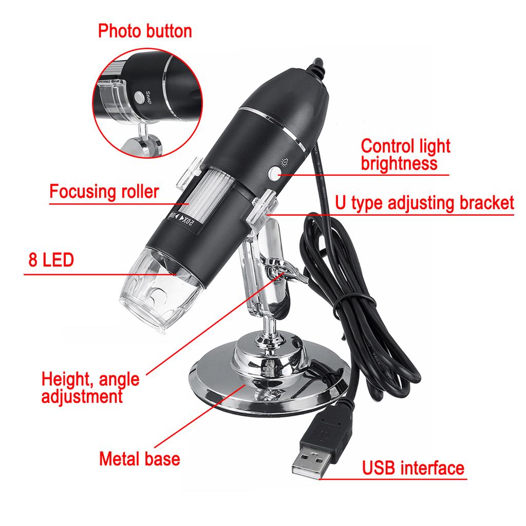 Buy 8 LED Light Dimmer Practical Hand Held Microscope Computers Real ...