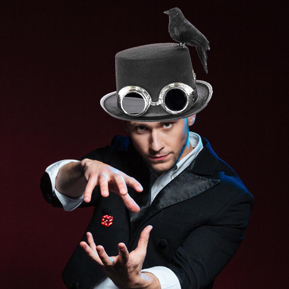 Buy Cosplay Crow Hat Retro Gothic Steampunk Hats for Halloween Cosplay ...