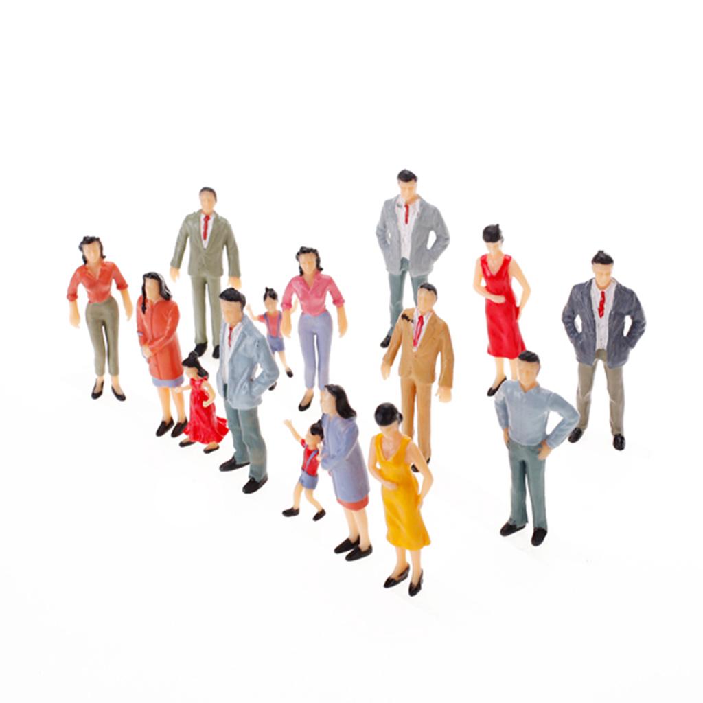 Tiny Figures 100 Pcs Painted Model Train Passenger People Figures Scale ...