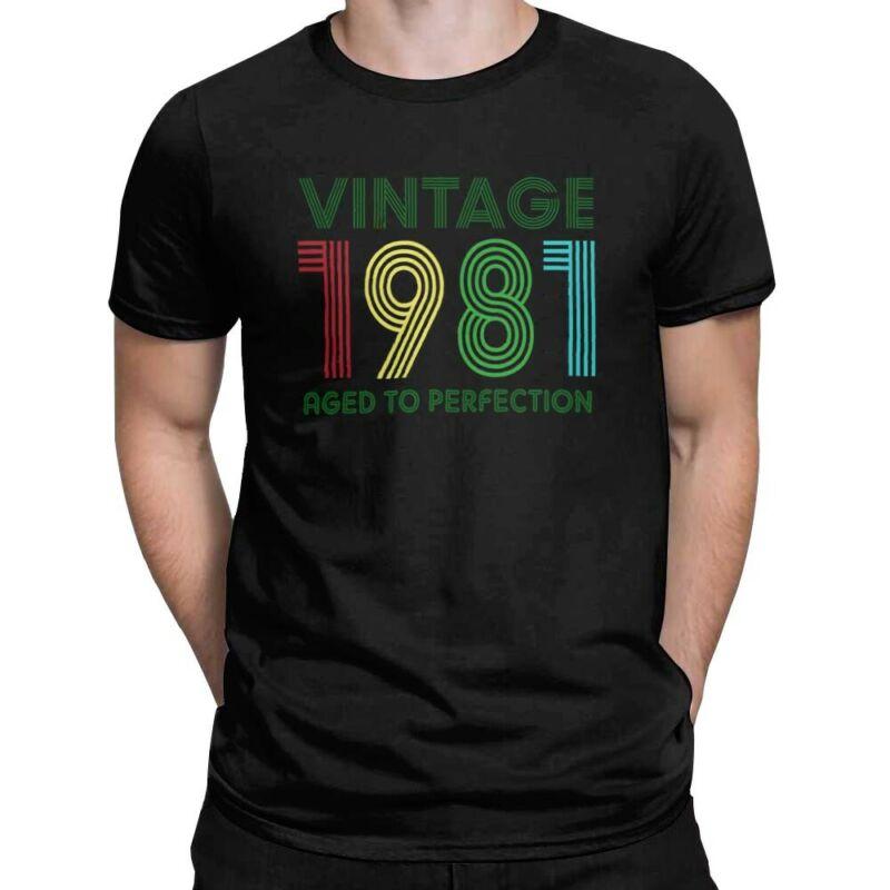 Buy Vintage 1981 Aged To Perfection Mens T Shirt Leisure T-Shirtsoft ...