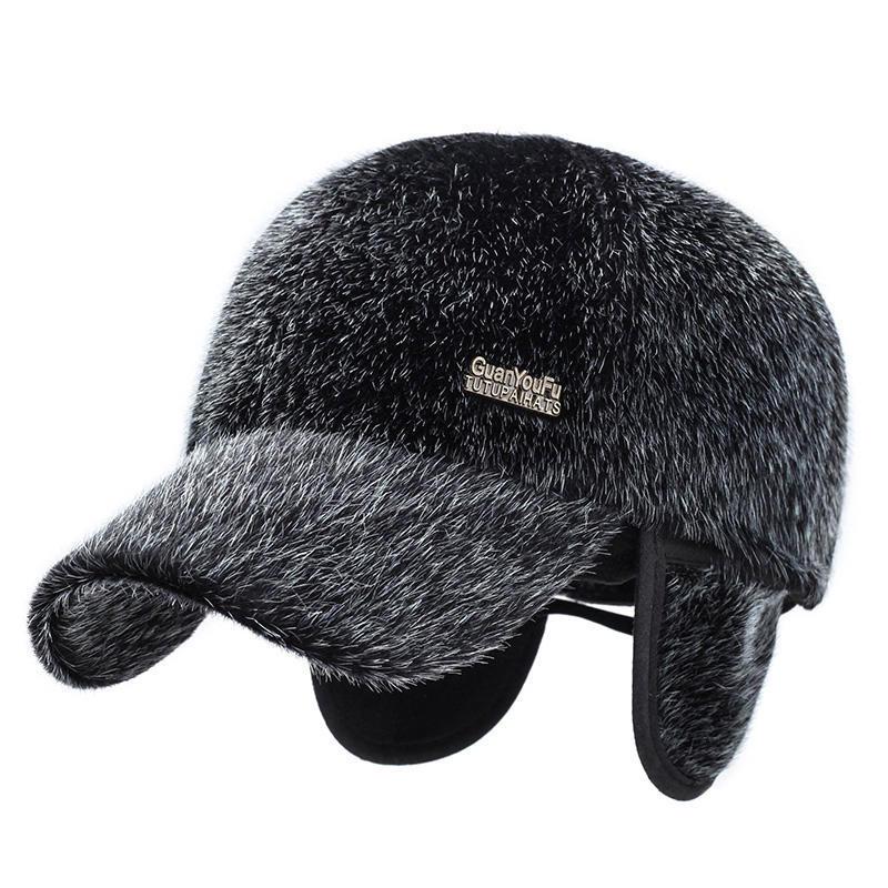 Winter Men Baseball Caps with Ear Flap Hats Father Gifts Keep Warm Male ...