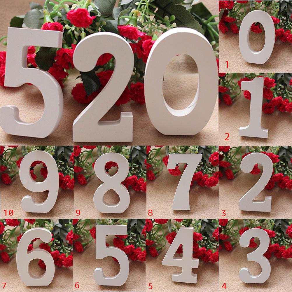 Buy 1pc Meaningful DIY Wood White Number Wedding Birthday Party Home ...