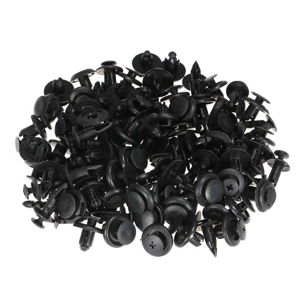 100Pcs Fastener Clips Trunk Screw Rivets Set Car Bumper Fender Retainer ...