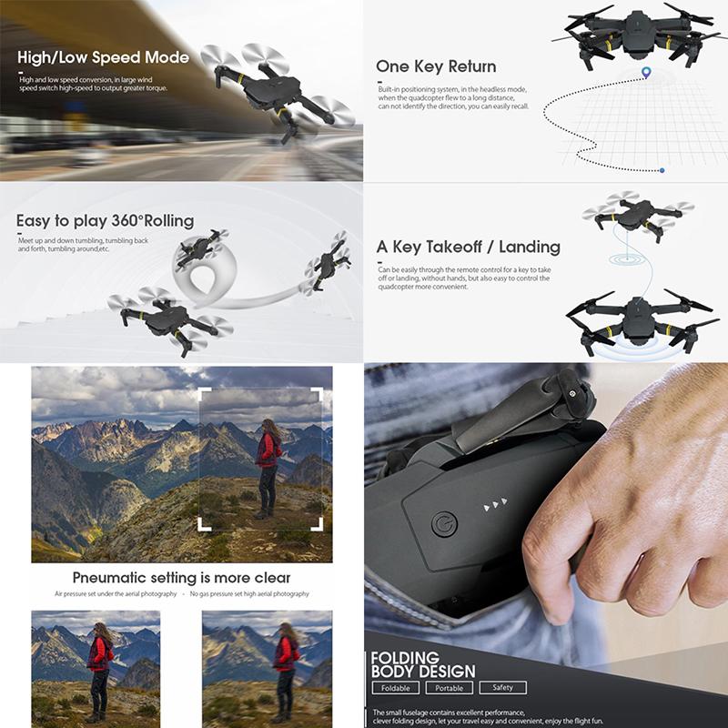 Buy E58 Chic Drone Pro WIFI 1080P-4K HD Camera Battery Foldable Selfie ...