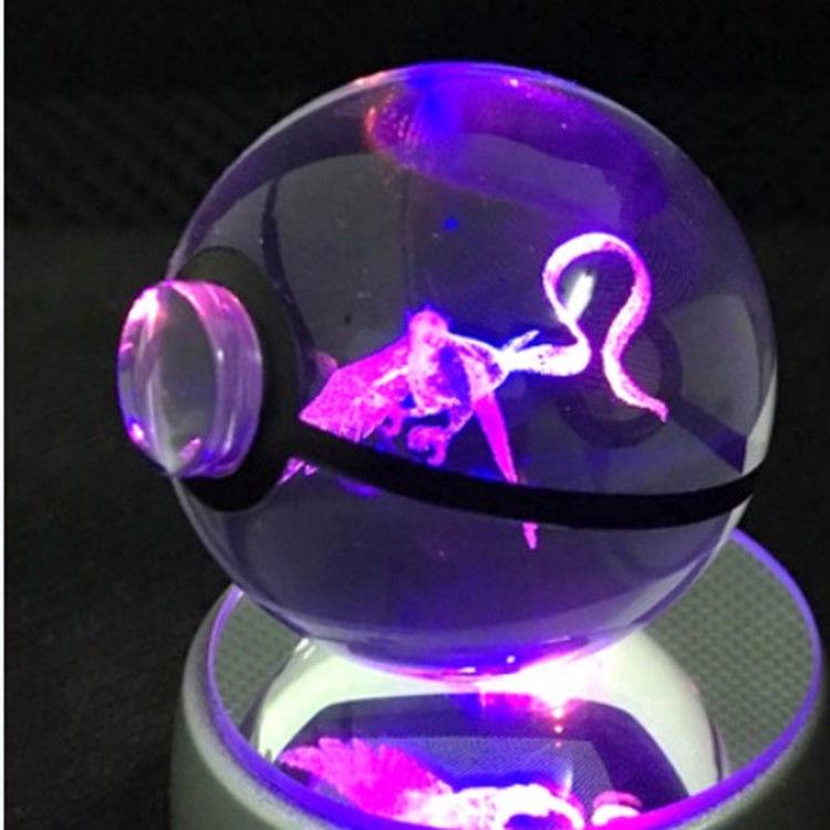 Buy LED Lamp 3D Glowing Pokeball Crystal Ball Toy Gift for Kids at ...