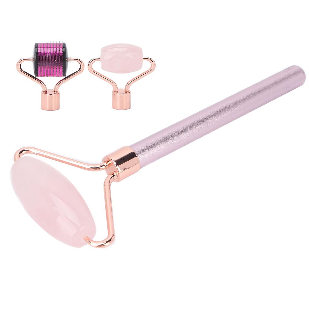 Buy 3 In 1 Gua Sha Facial Tool Kit Jade Stone Roller Facial Microneedle ...
