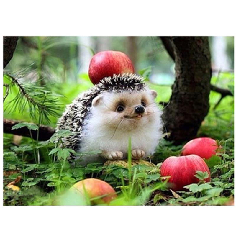 5D DIY Diamond Painting "Apple Hedgehog"Cross Stitch Round Drill Mosaic ...