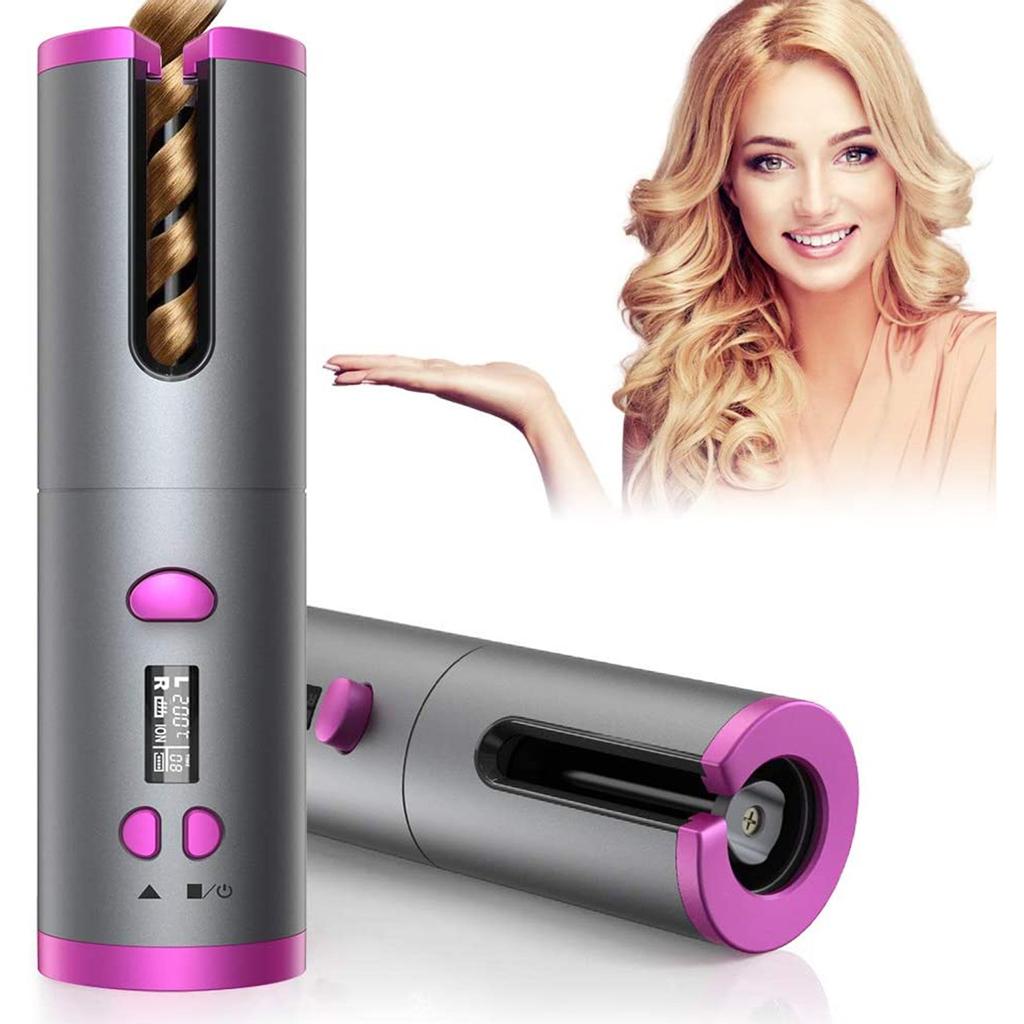 Buy Portable Automatic Cordless Curling Iron Hair Curler LcD Curly Hair ...