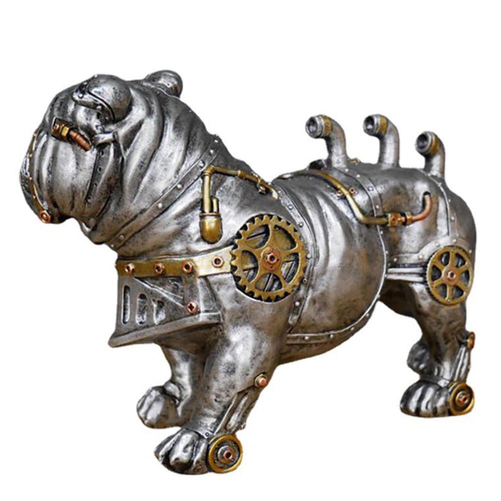 Buy Mechanical Punk Dog Figure Resin Craft Steampunk Bulldog Window ...