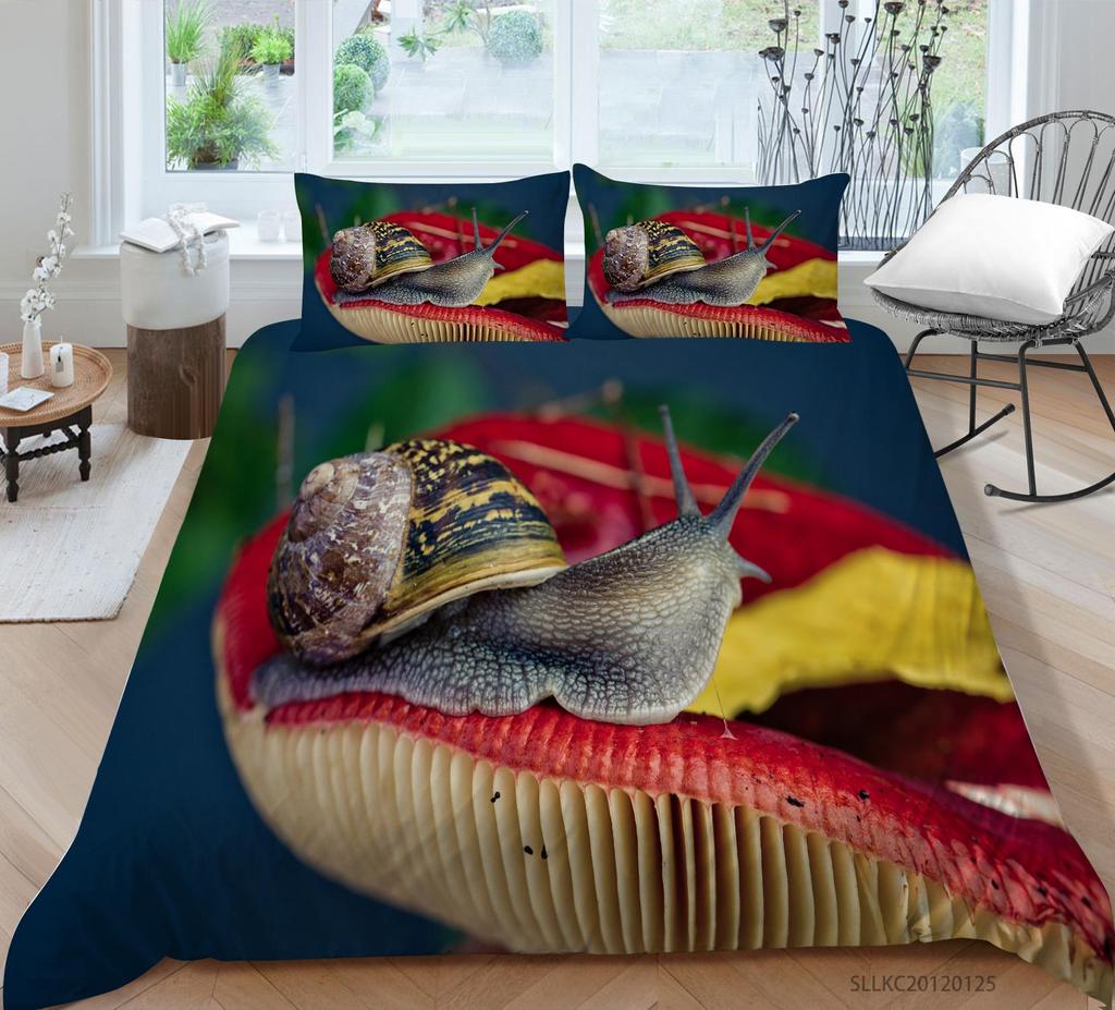 Buy Duvet Cover Set Queen King Size Snail Printed Luxuny Bedding Cover ...