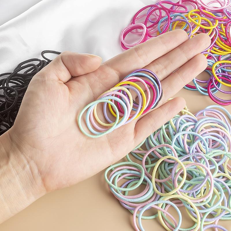 Buy 100Pcs Children's Head Rope Spring Color Does Not Hurt Hair Elastic ...