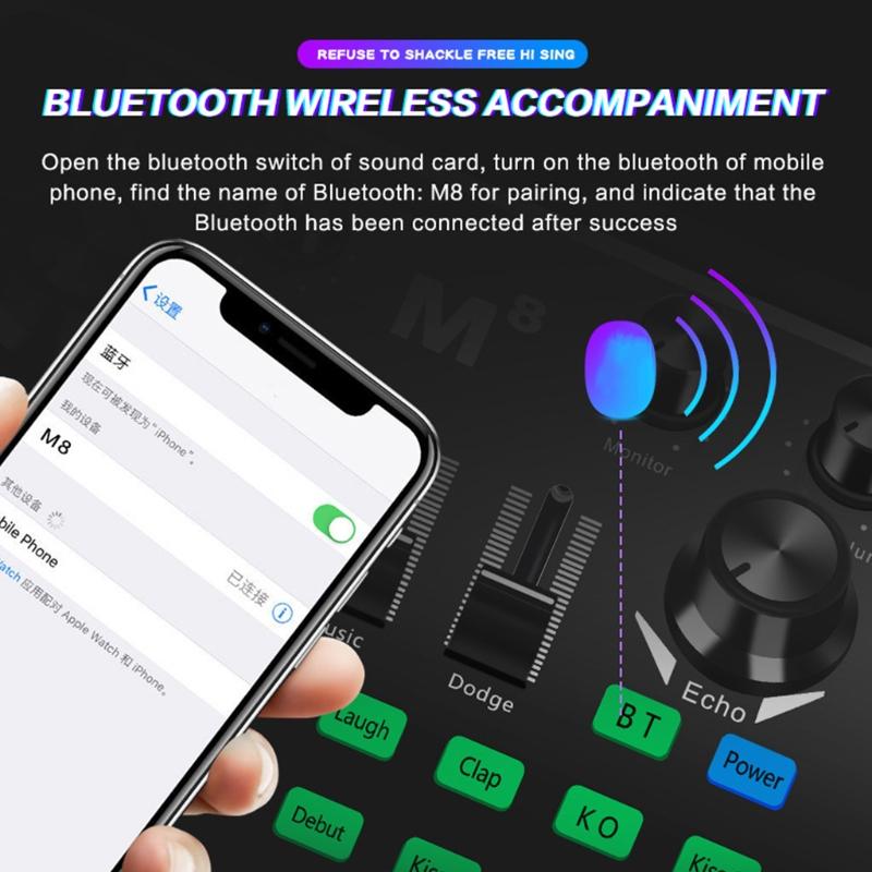 Buy External Multi-function Sound Card Bluetooth-compatible Sound Board ...